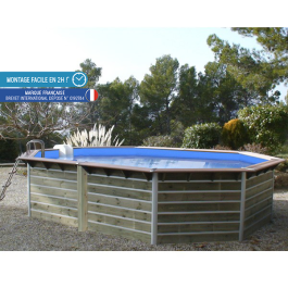 Piscine bois octogonale FUGUA 590x420x129 cm